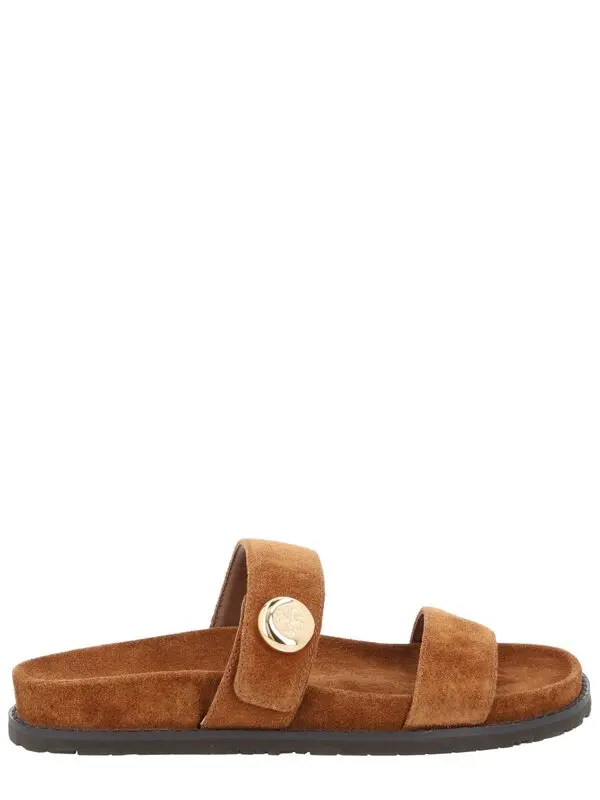 Tory Burch Romy Suede Sandals - Brown