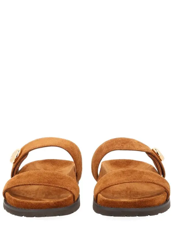 Tory Burch Romy Suede Sandals - Brown