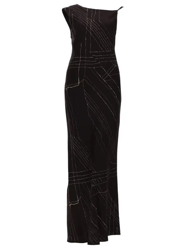 ALYSI Silk Printed Long Dress