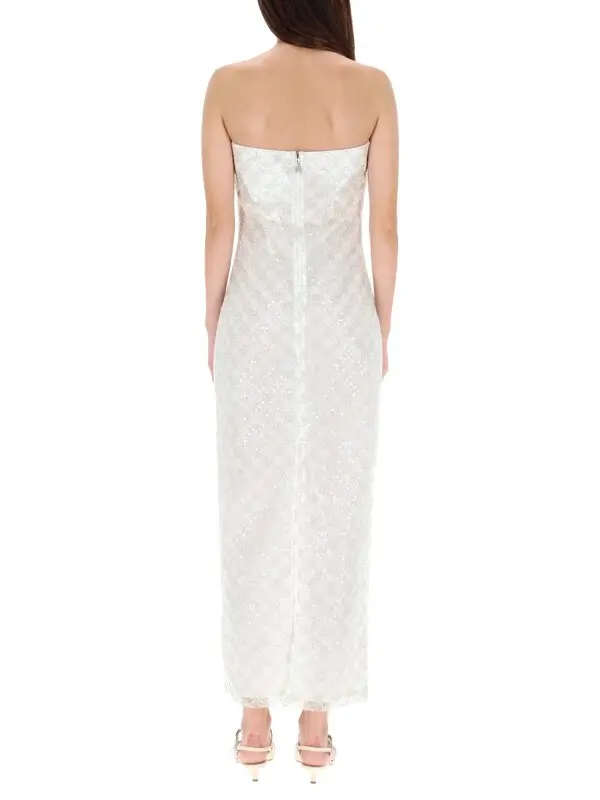 ROTATE BY BIRGER CHRISTENSEN Embellished Strapless Maxi Dress - Ivory