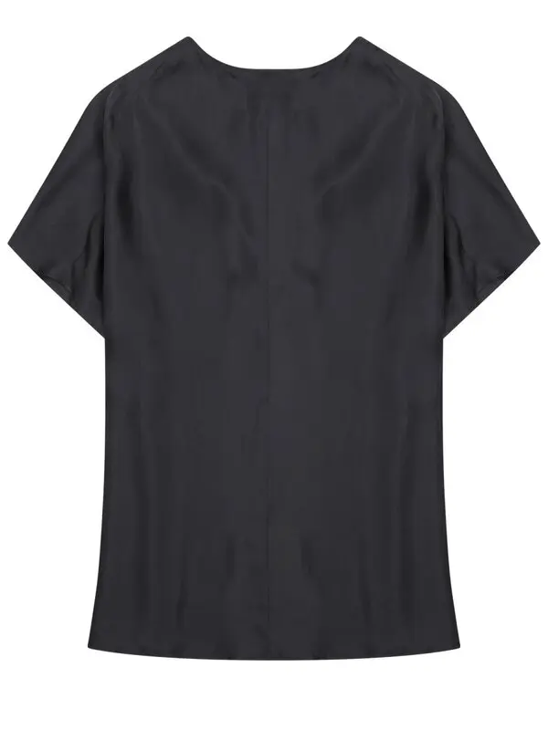 ALYSI Silk Twill Blouse Made In Italy - Charcoal
