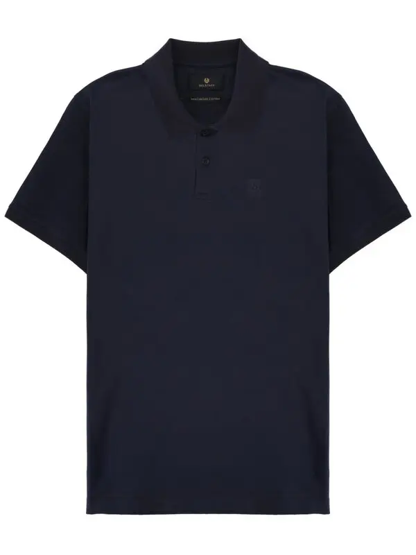 Belstaff Polo 'steel' Con Patch Logo - Blue