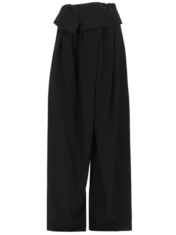 Dries Van Noten Wide Leg Polyester Trousers
