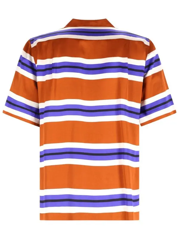 Dries Van Noten Striped Embellished Viscose Shirt
