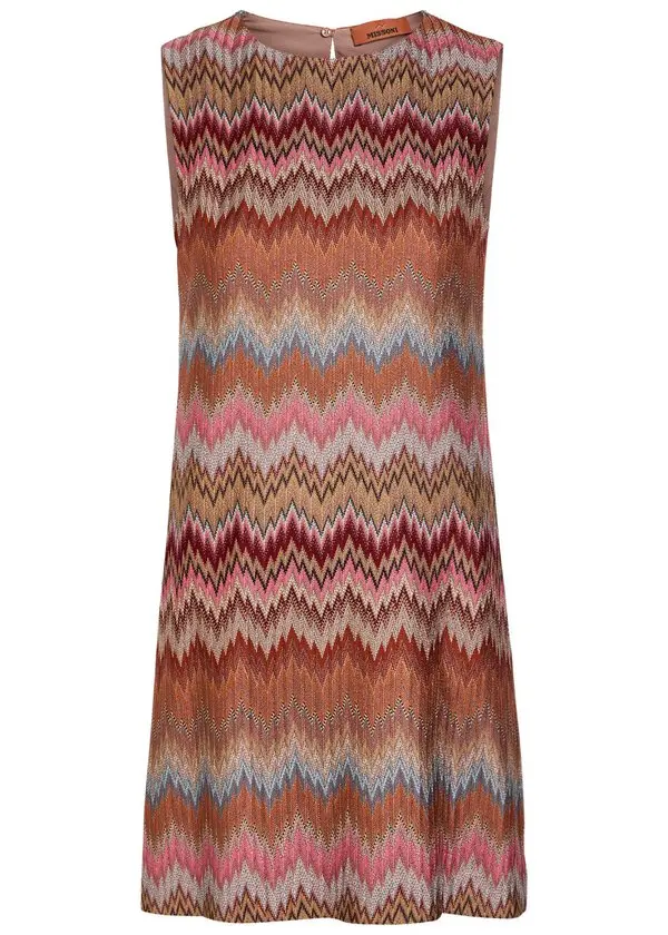 Missoni Chevron Knit Mini Dress - Pink
