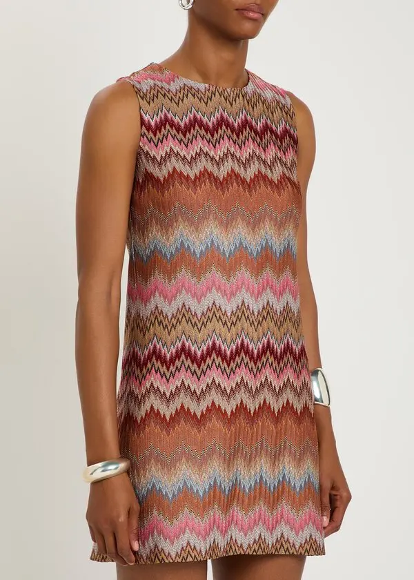 Missoni Chevron Knit Mini Dress - Pink
