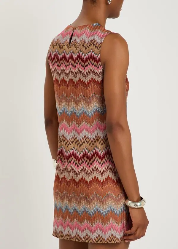 Missoni Chevron Knit Mini Dress - Pink
