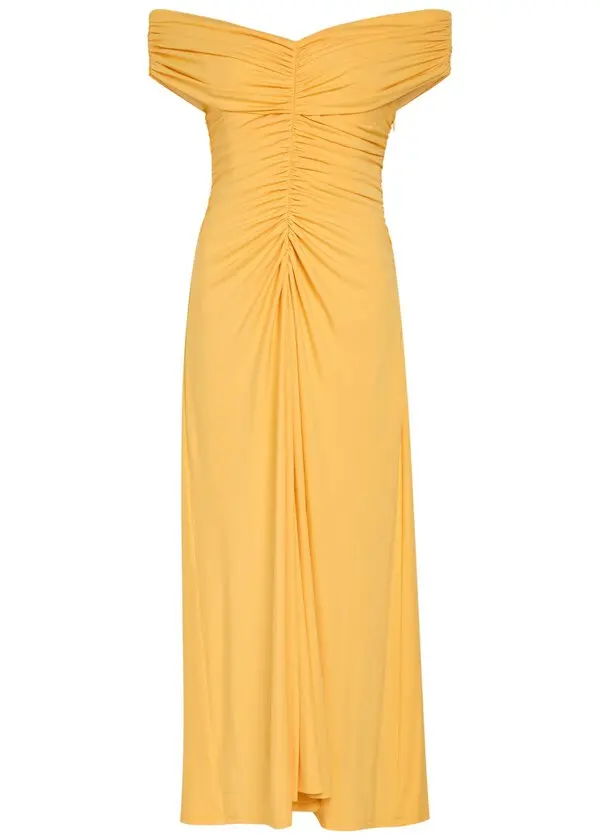 Simkhai Sheyda Draped Midi Dress - Yellow