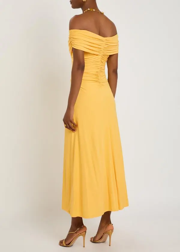 Simkhai Sheyda Draped Midi Dress - Yellow