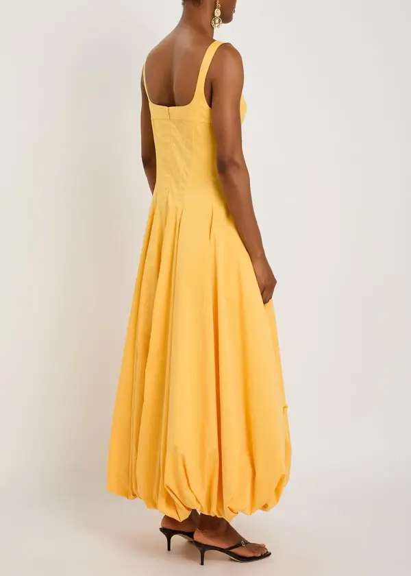 Simkhai Hally Cotton-blend Poplin Midi Dress - Yellow