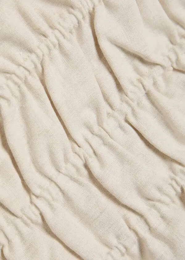 Staud Ayla Smocked Linen Tank Top - Beige