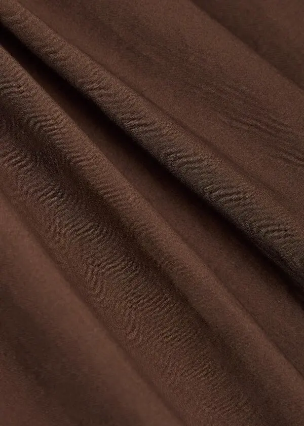 Matteau Shirred Cotton-poplin Maxi Dress - Chocolate