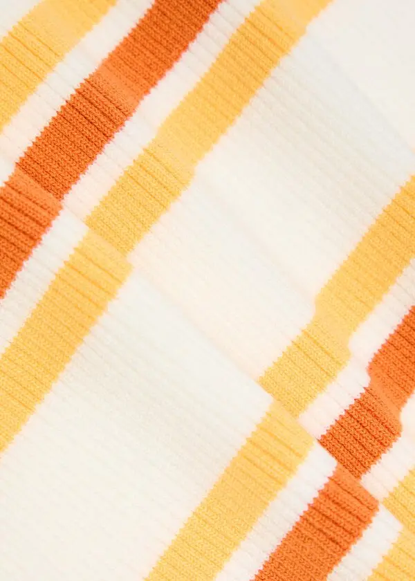Simkhai Luka Striped Ribbed Polo Top - Yellow