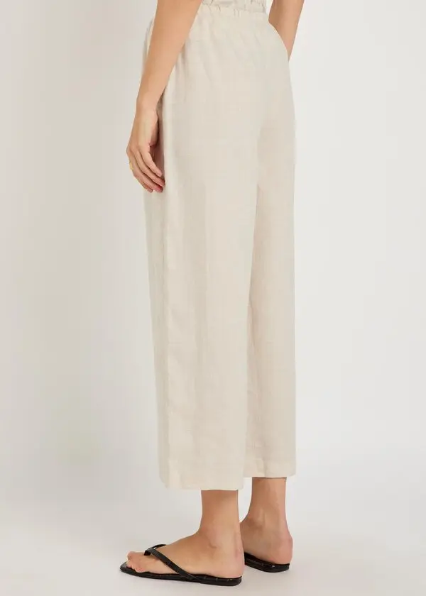 Staud Mateo Cropped Wide-leg Linen Trousers