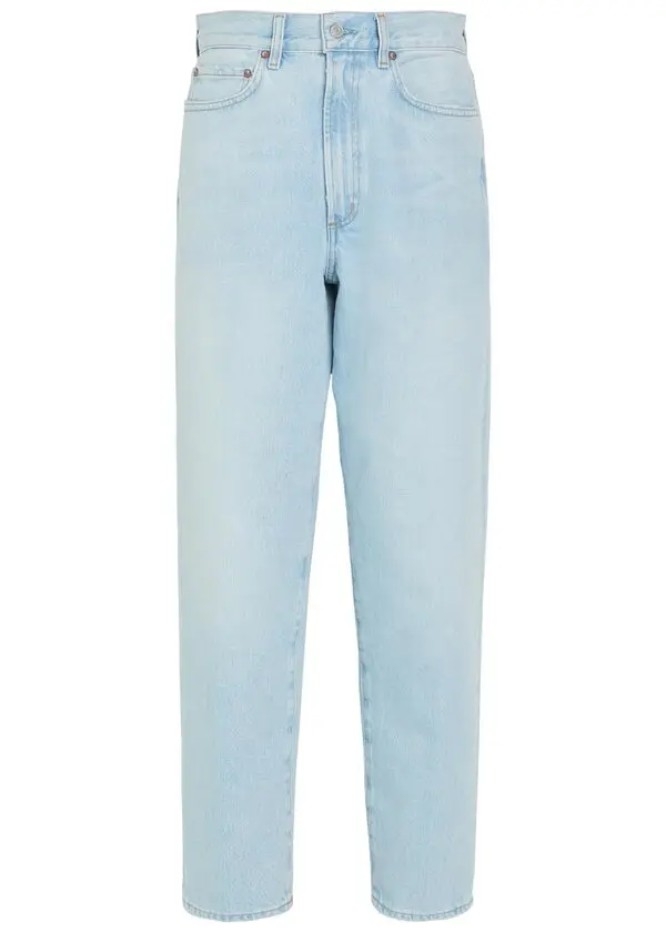 AGOLDE X Maria Mcmanus High-rise Tapered-leg Jeans - Light Blue