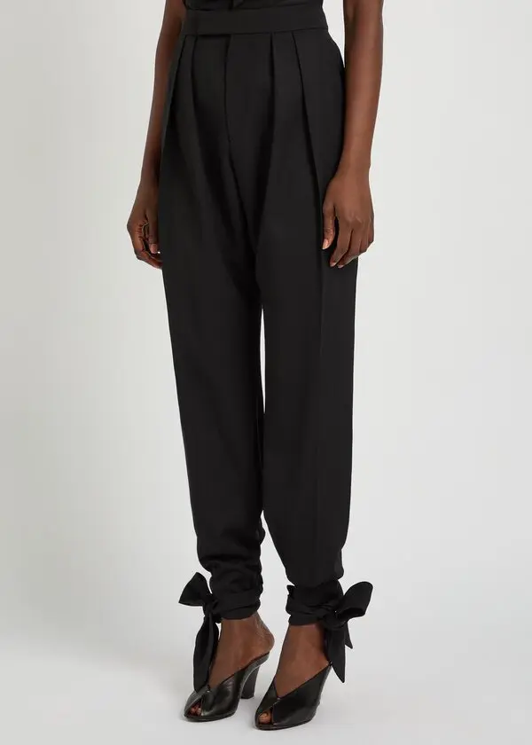 Chloé Virgin Wool Trousers With Tie Cuffs