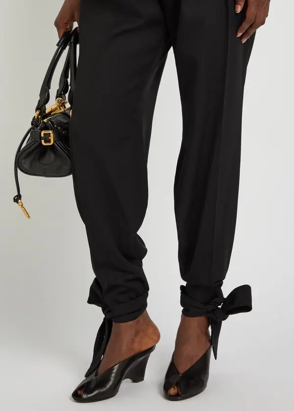 Chloé Virgin Wool Trousers With Tie Cuffs