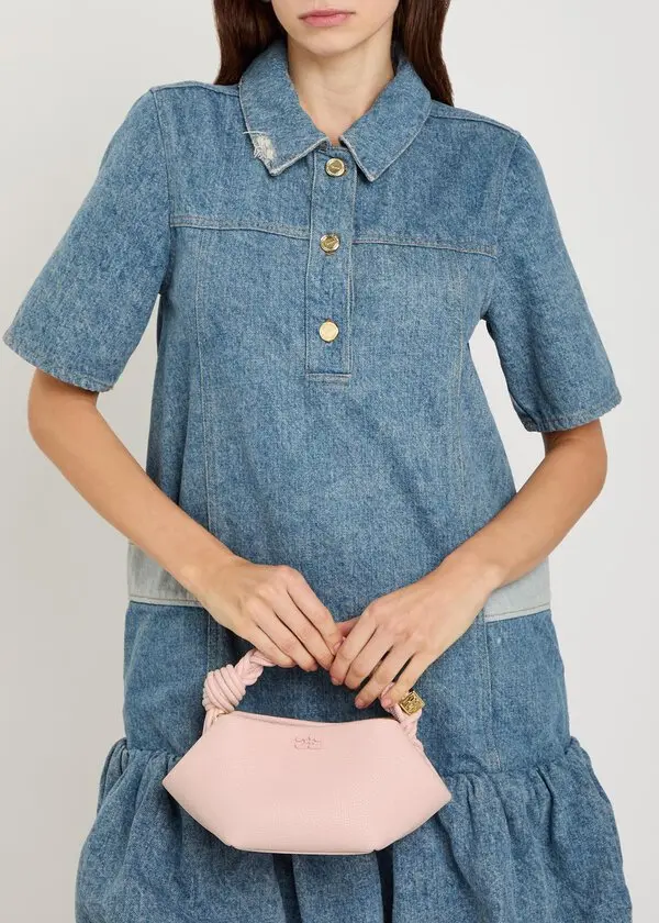 GANNI Bou Mini Grained Leather Top Handle Bag