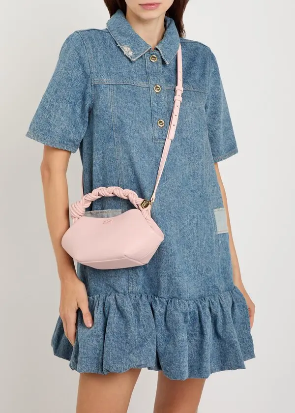 GANNI Bou Mini Grained Leather Top Handle Bag
