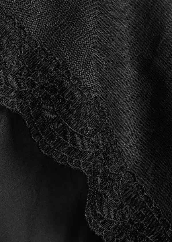 Staud Lace-trimmed Linen Shorts