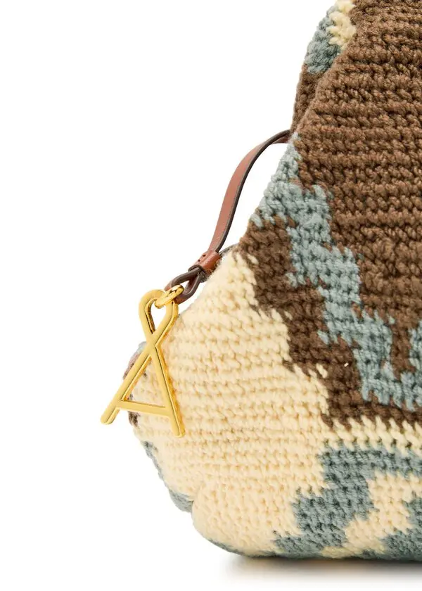 AMONG EQUALS Bilum Patterned Wool-blend Clutch - Brown