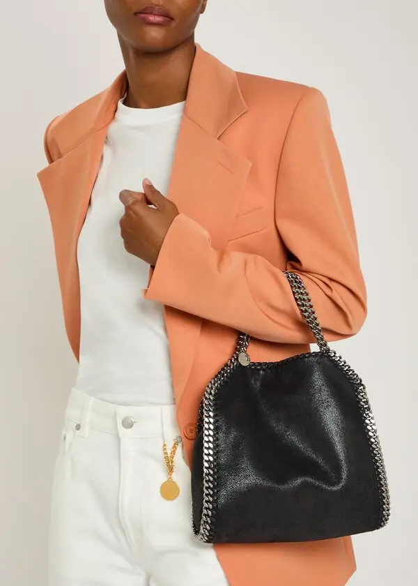 Stella McCartney Falabella Mini Faux Suede Tote Bag - Black