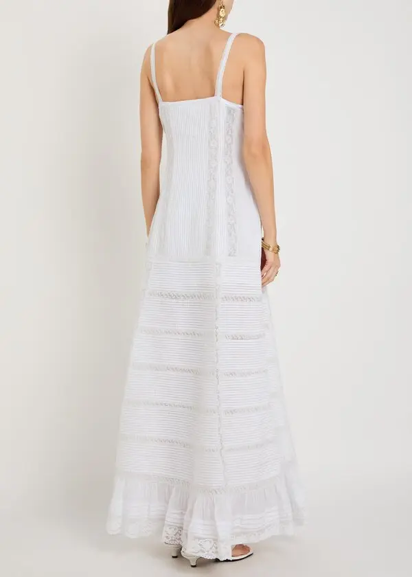 LoveShackFancy Calyx Cotton Maxi Dress - White