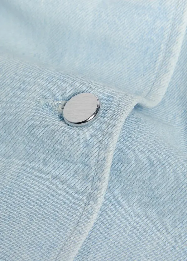 AGOLDE X Maria Mcmanus Leather-trimmed Denim Jacket - Light Blue