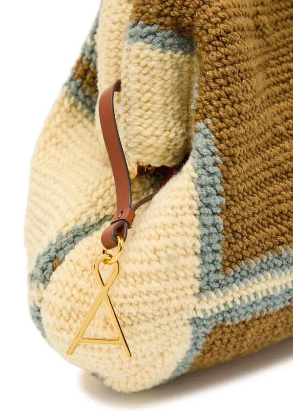AMONG EQUALS Bilum Handwoven Wool-blend Clutch - Light Brown