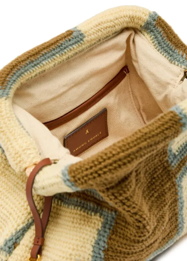 AMONG EQUALS Bilum Handwoven Wool-blend Clutch - Light Brown