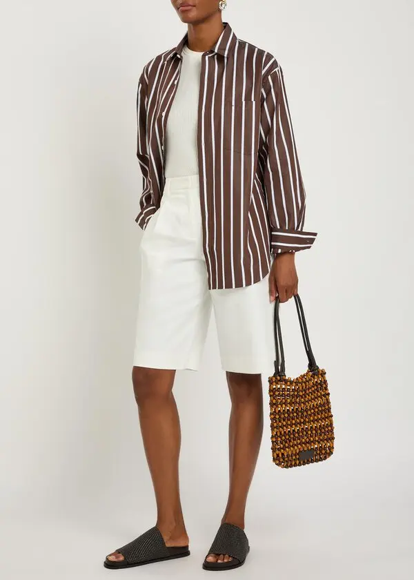Matteau Striped Cotton-poplin Shirt - Brown