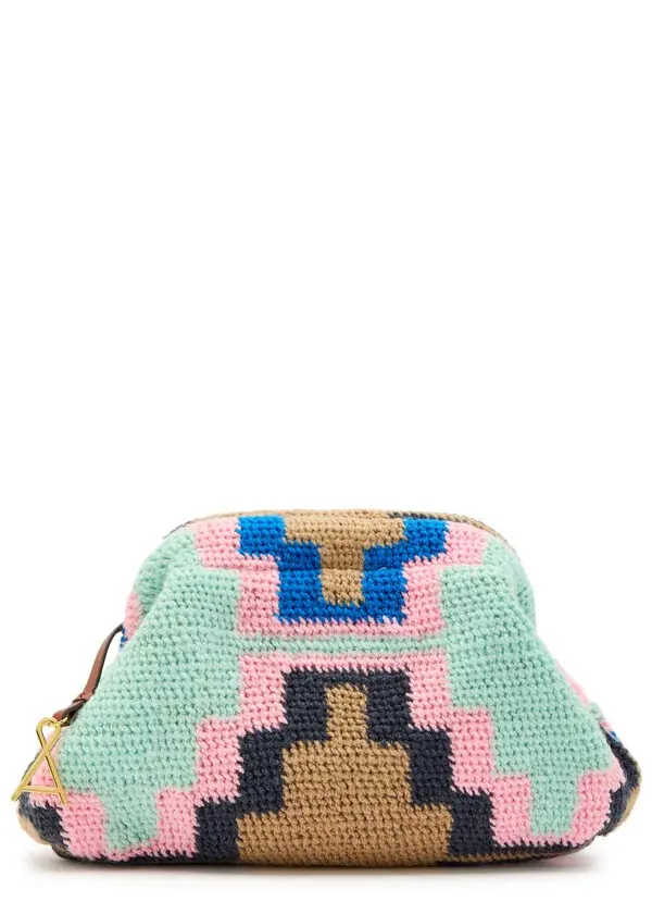 AMONG EQUALS Bilum Patterned Wool-blend Clutch - Pink