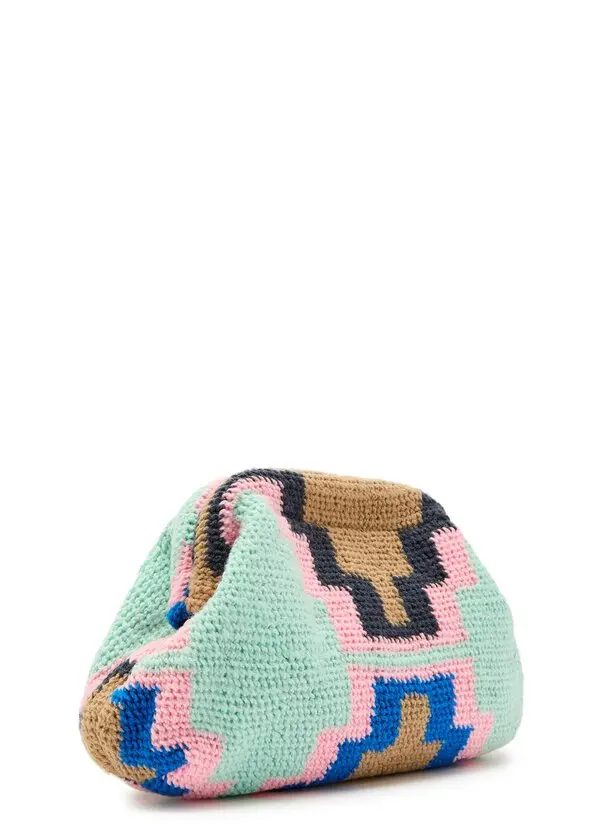 AMONG EQUALS Bilum Patterned Wool-blend Clutch - Pink