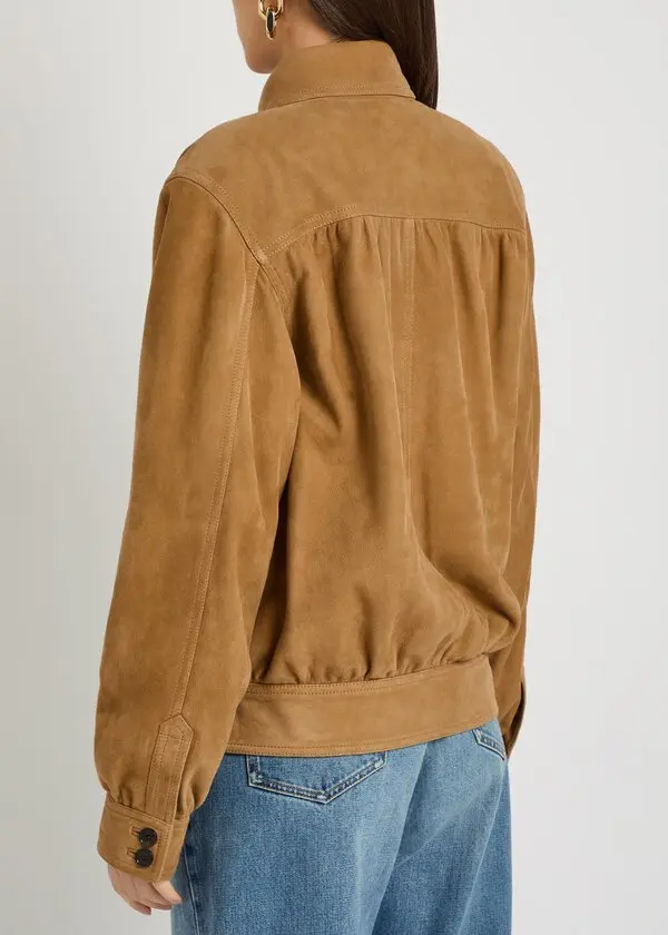 Saint Laurent Gathered Suede Jacket