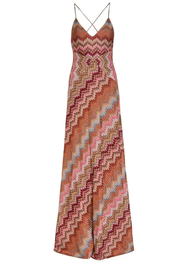 Missoni Chevron Fine-knit Maxi Dress - Multicoloured