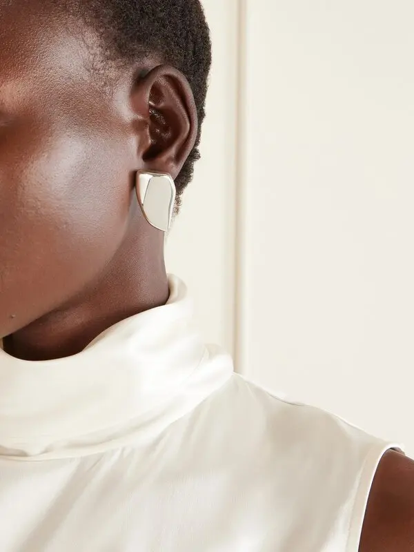 Bottega Veneta Sculptural Earrings - Silver