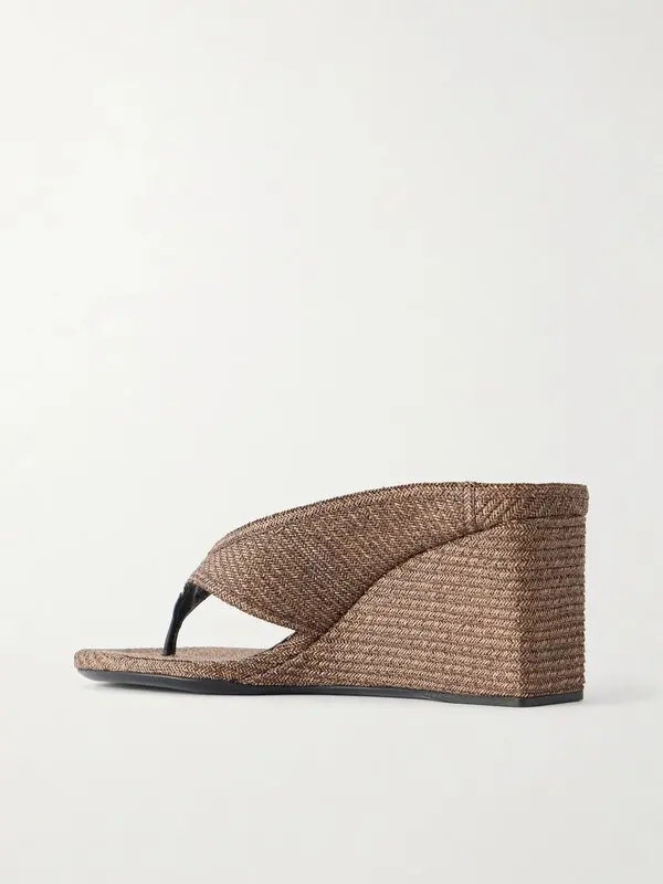 Alaïa Tong 75 Suede Wedge Sandals
