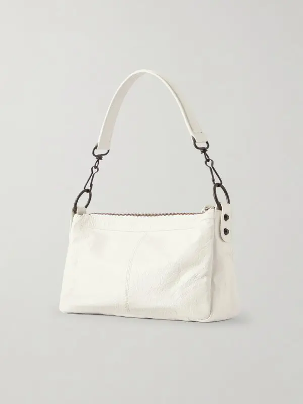 Balenciaga Le City Moto Mini Crinkled-leather Shoulder Bag