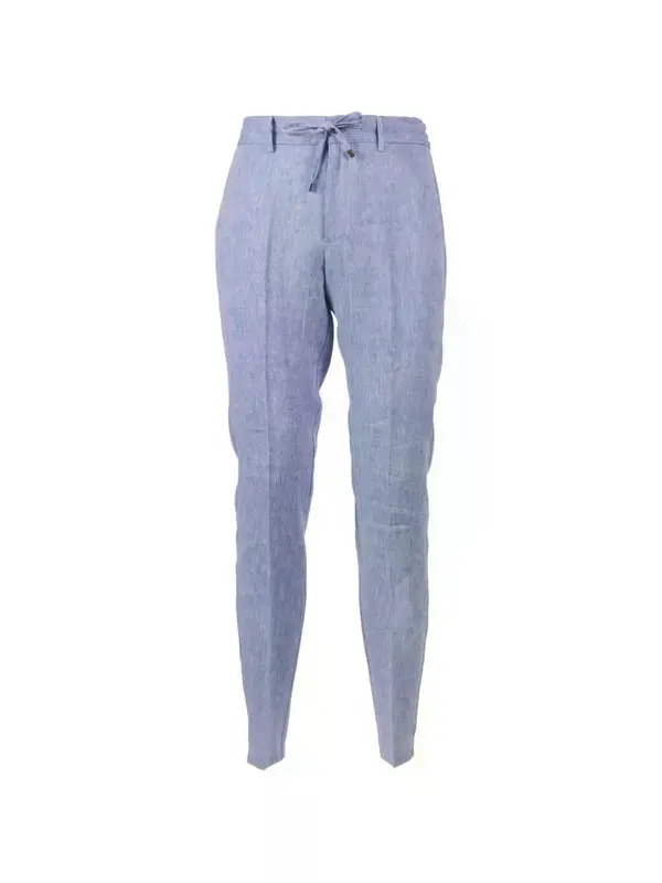 BERWICH Sky Linen Drawstring Trousers - Blue