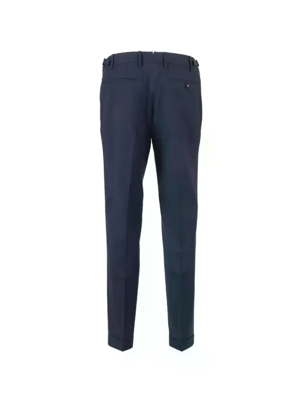 BERWICH Navy Wool Pleated Trousers