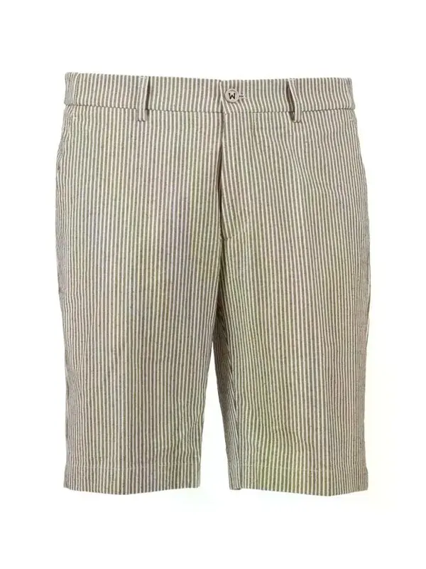 BERWICH Striped Straight-leg Bermuda Shorts - Neutrals