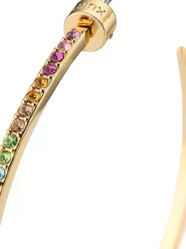 Kurt Geiger Rainbow Crystal Embellished Hoop Earrings
