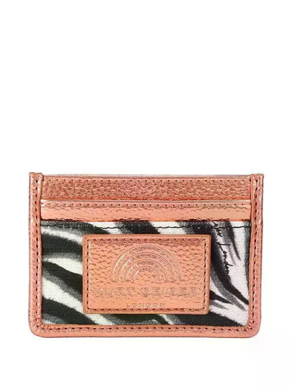 Kurt Geiger Southbank Zebra-print Metallic Card Holder - Pink