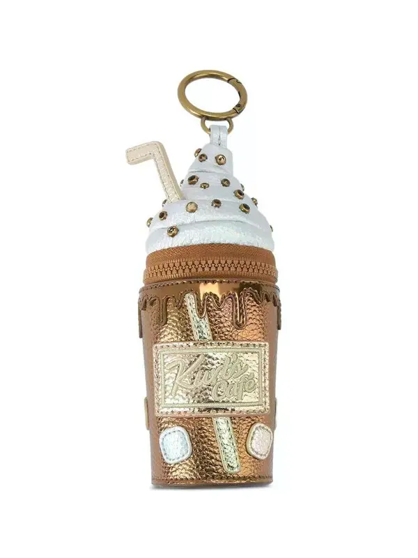 Kurt Geiger Embellished Coffee Cup Keyring - Brown
