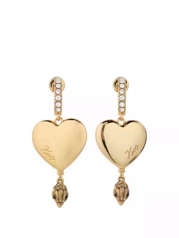 Kurt Geiger Large Heart Crystal-embellished Earrings