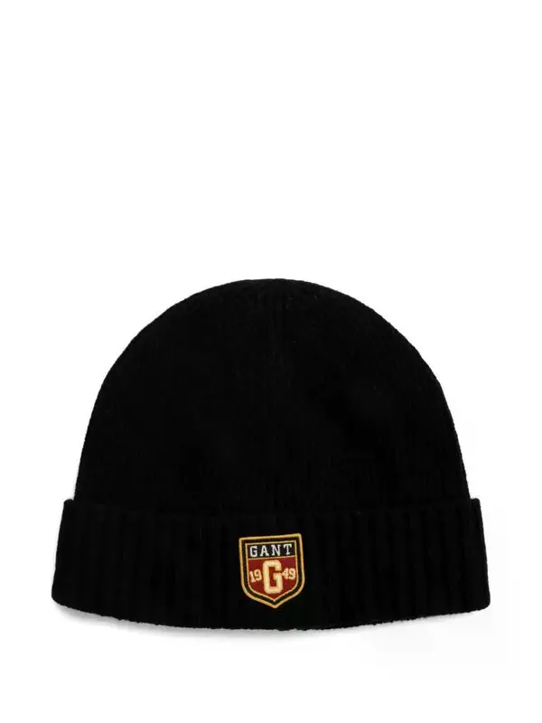 Gant Ribbed Knit Logo Patch Hat