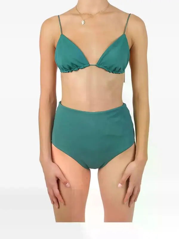 ST. AGNI High-waisted Bikini Bottoms - Green