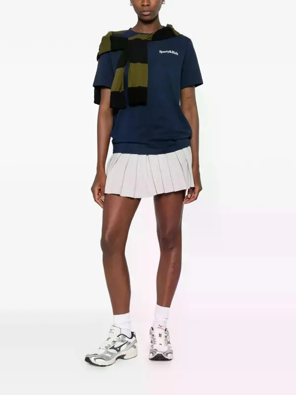 SPORTY & RICH Tennis Logo & Slogan T-shirt - Blue
