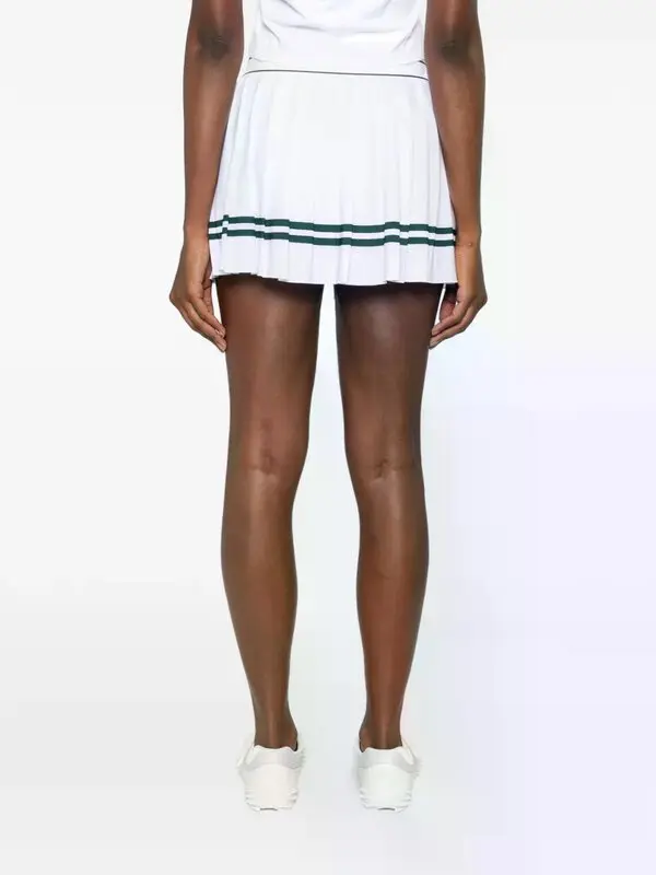 SPORTY & RICH Serif Logo Pleated Mini Skorts - White
