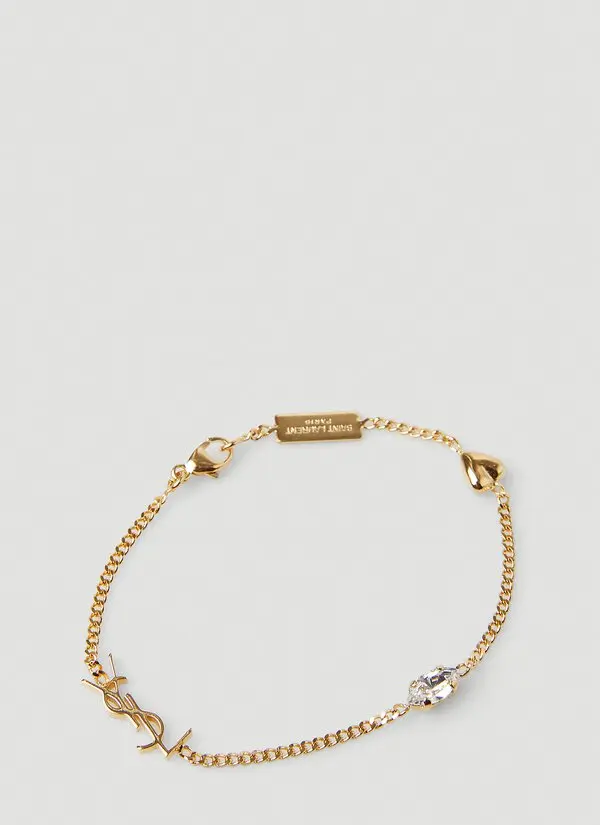Saint Laurent Monogram Charm Bracelet In Tone - Gold